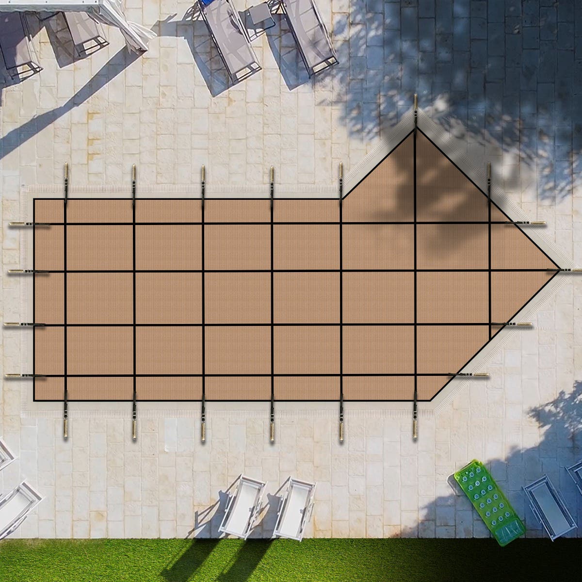 Custom Fit Right Lazy L Shaped Pool Covers | Covers & All UK