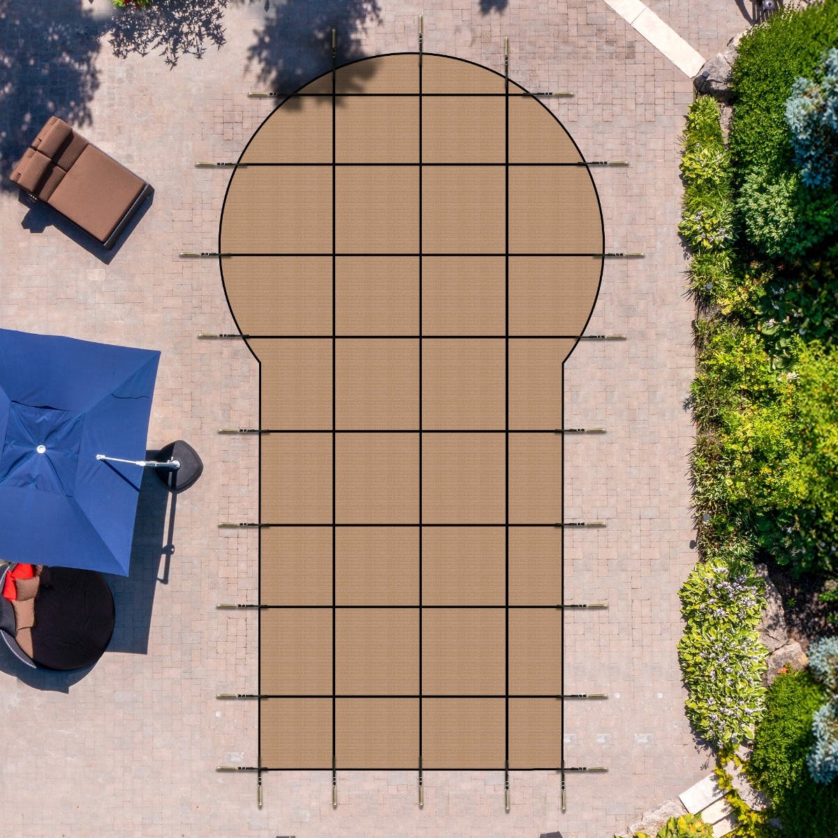 Custom fit Keyhole Pool Cover – No Steps | Covers & All UK