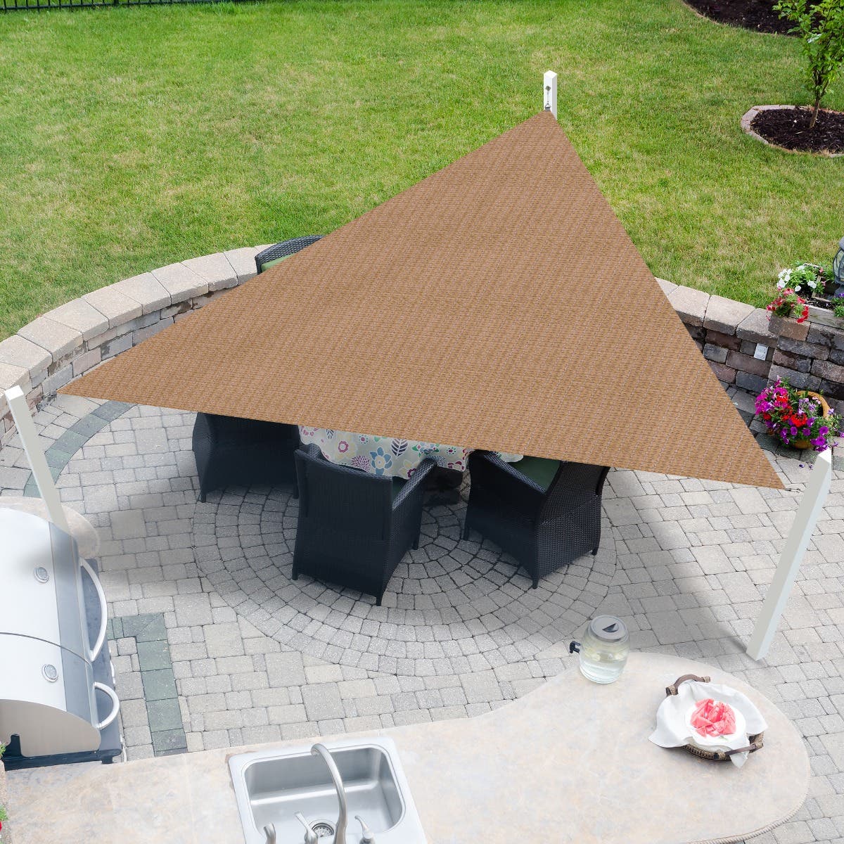 Triangle Sun Shade Sails With Upto 25% OFF | Covers & All UK